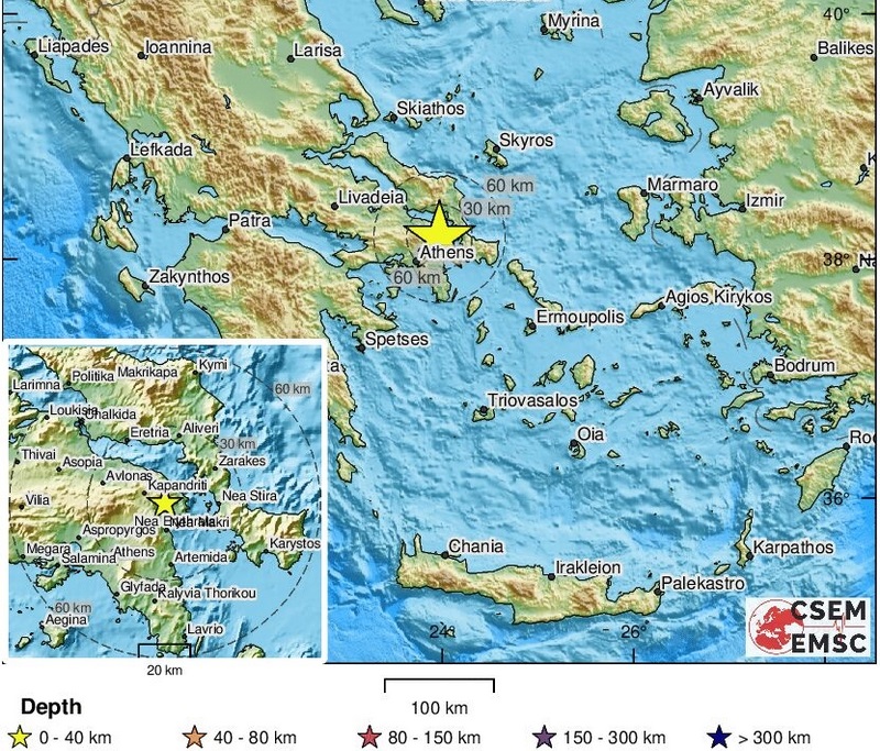 Σεισμός τώρα στον Μαραθώνα - Αισθητός στην Αθήνα