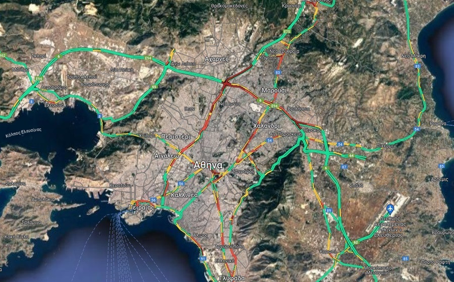 Κυκλοφοριακό έμφραγμα στην Αθήνα: Ουρές χιλιομέτρων στον Κηφισό ...